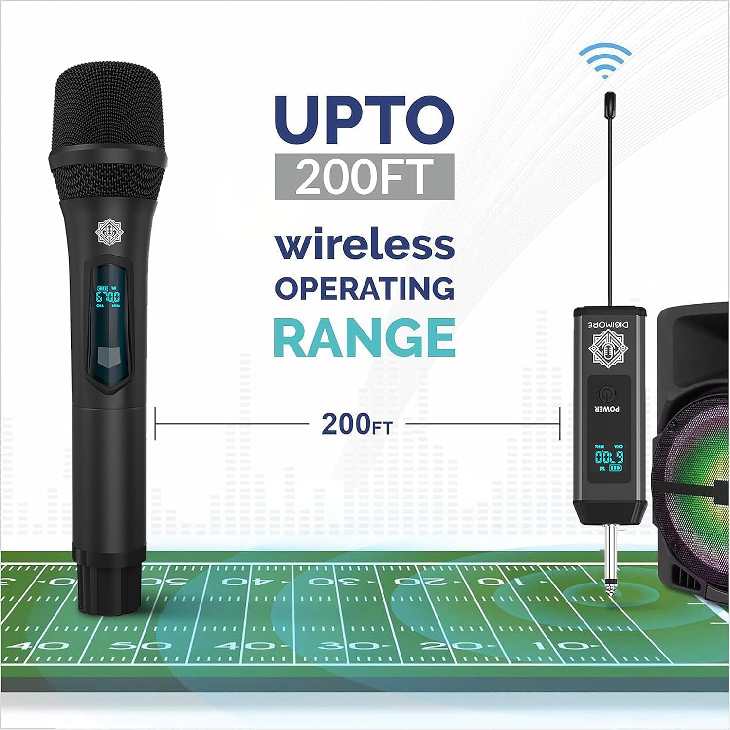 DIGIMORE Rechargeable Wireless Microphone| 6Hrs Battery | 200ft Range ...
